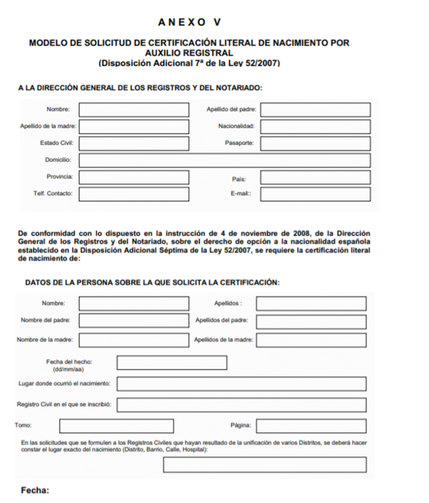 ¿cómo Solicitar El Certificado De Nacimiento De Mi Abuelo Español