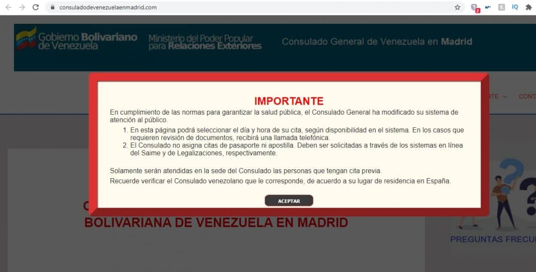 INFORMACIÓN: Consulado de Venezuela en Madrid y Barcelona